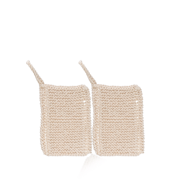 Face cloths - hand knitted organic cotton - Hello Cider